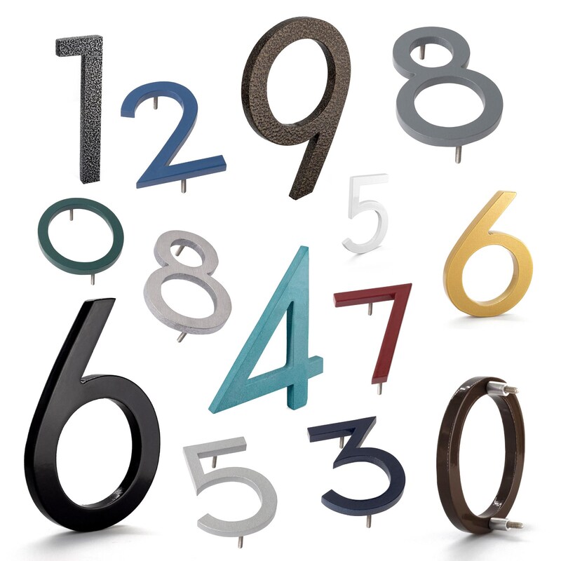 8 Inch Modern House Numbers - Etsy