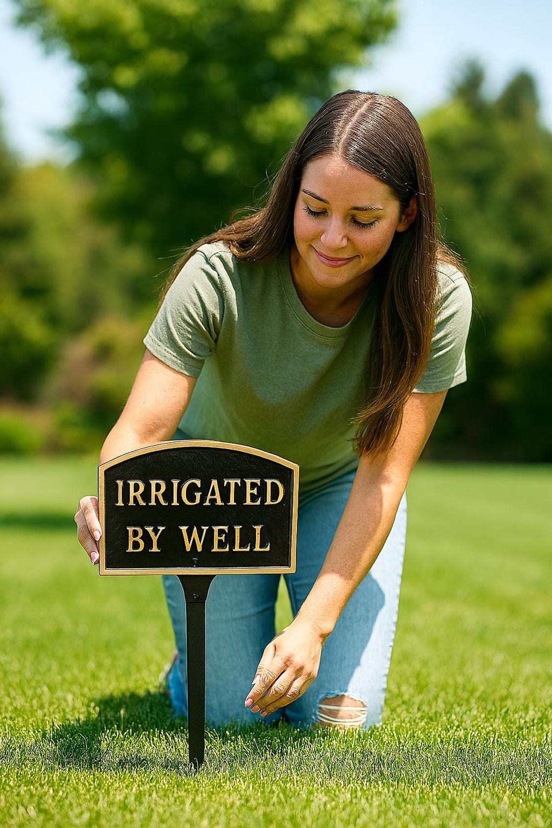 Irrigated by Well Arch WALL or LAWN Statement Plaque Sign, Outdoor Well ...