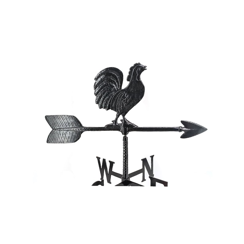 Hand Crafted Cast Metal 24'' Rooster Weathervane, Roof Mount Included ...