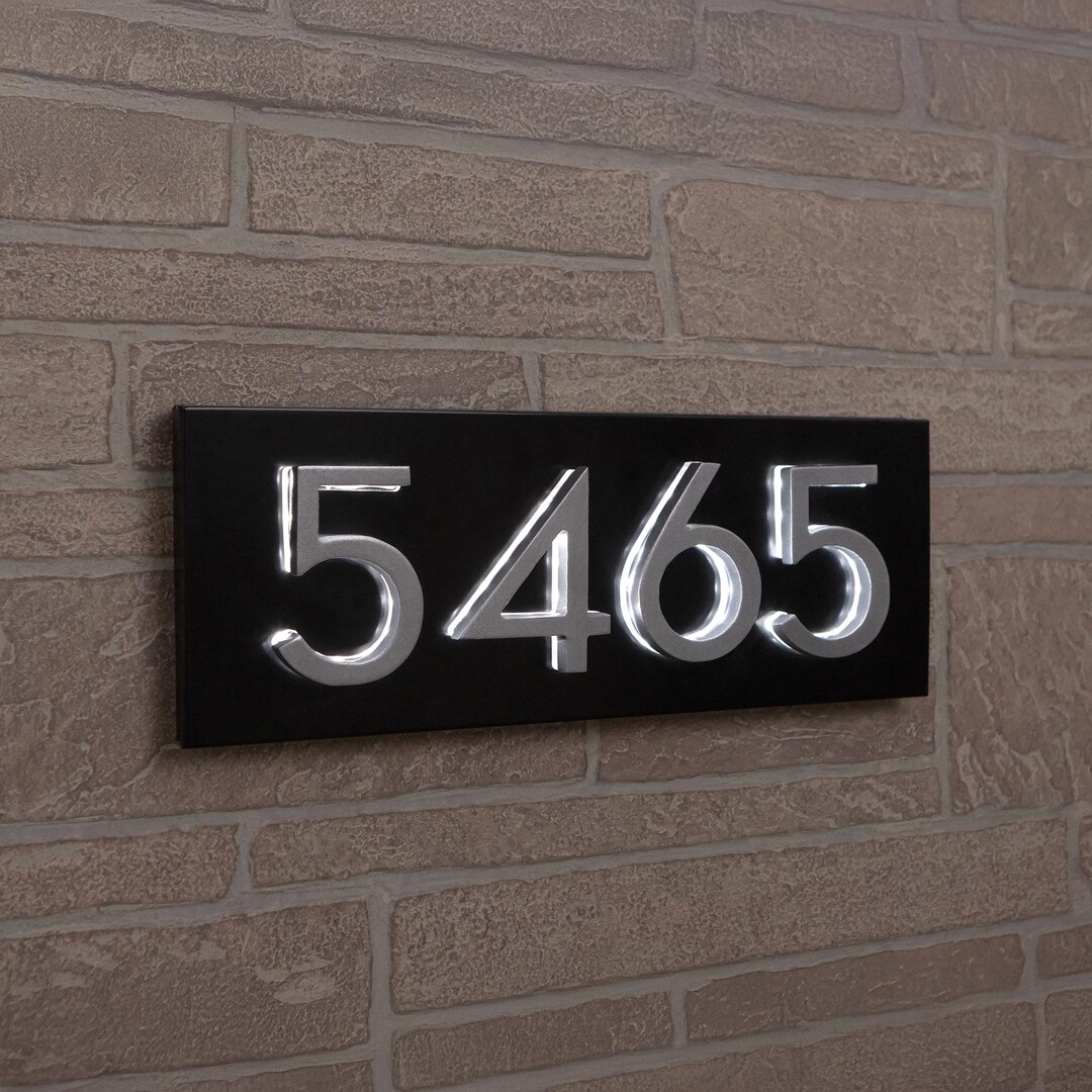 LED Address Sign, 4 Inch, 6 Inch Floating Number Address Sign ...
