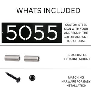Horizontal Metal Address Sign, Modern Address Sign, Outdoor Address ...