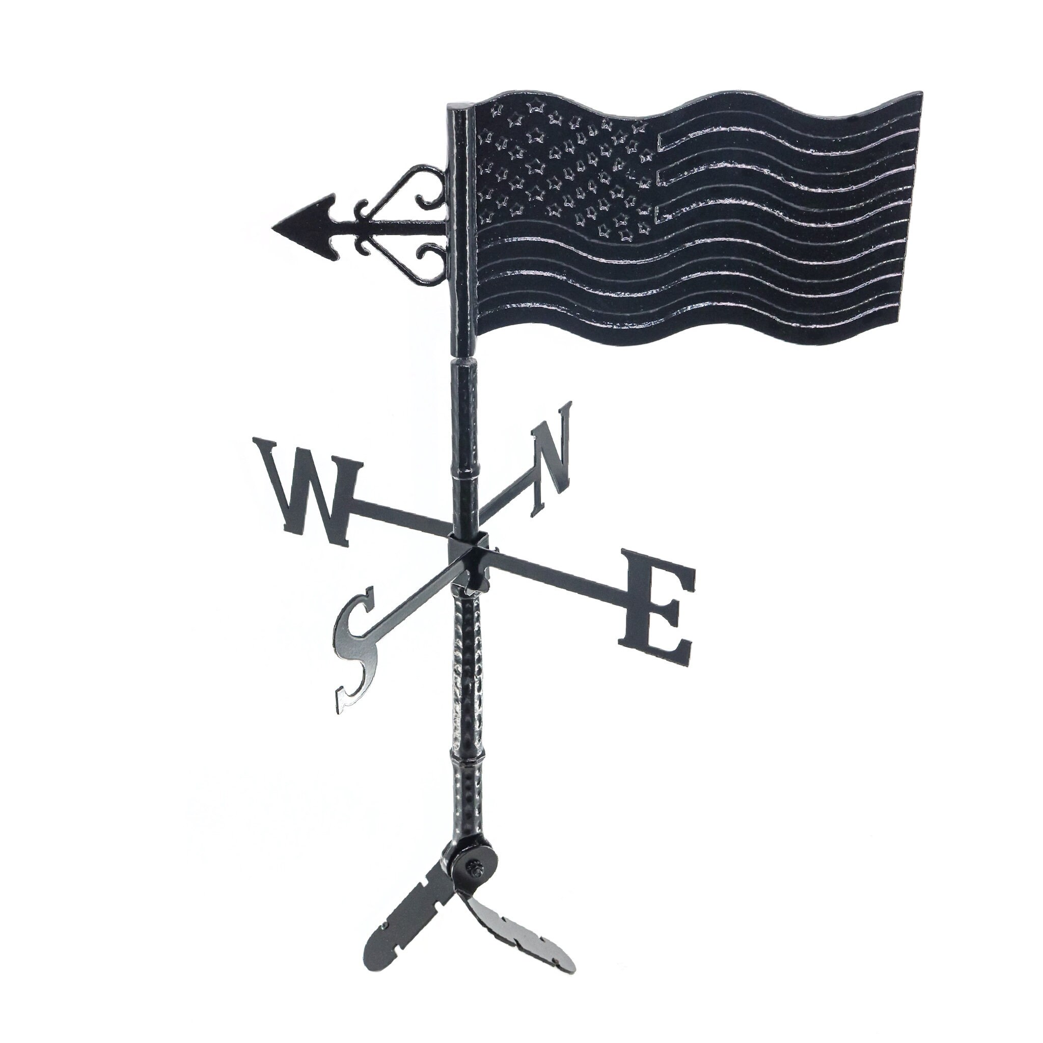 Hand Crafted Cast Metal American Flag Weathervane, Roof Mount Included ...