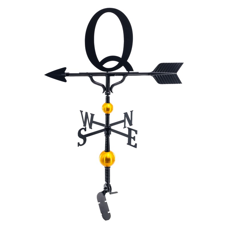 Hand Crafted Deluxe Metal Serif Monogram Letter Weathervane, Roof Mount ...
