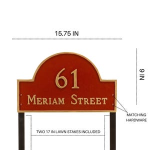Custom Lawn Address Plaque With Stakes – Outdoor Cast Aluminum House ...