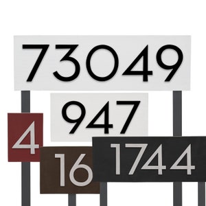Modern Address Sign, 4 Inch Floating Number Address Sign, Horizontal ...