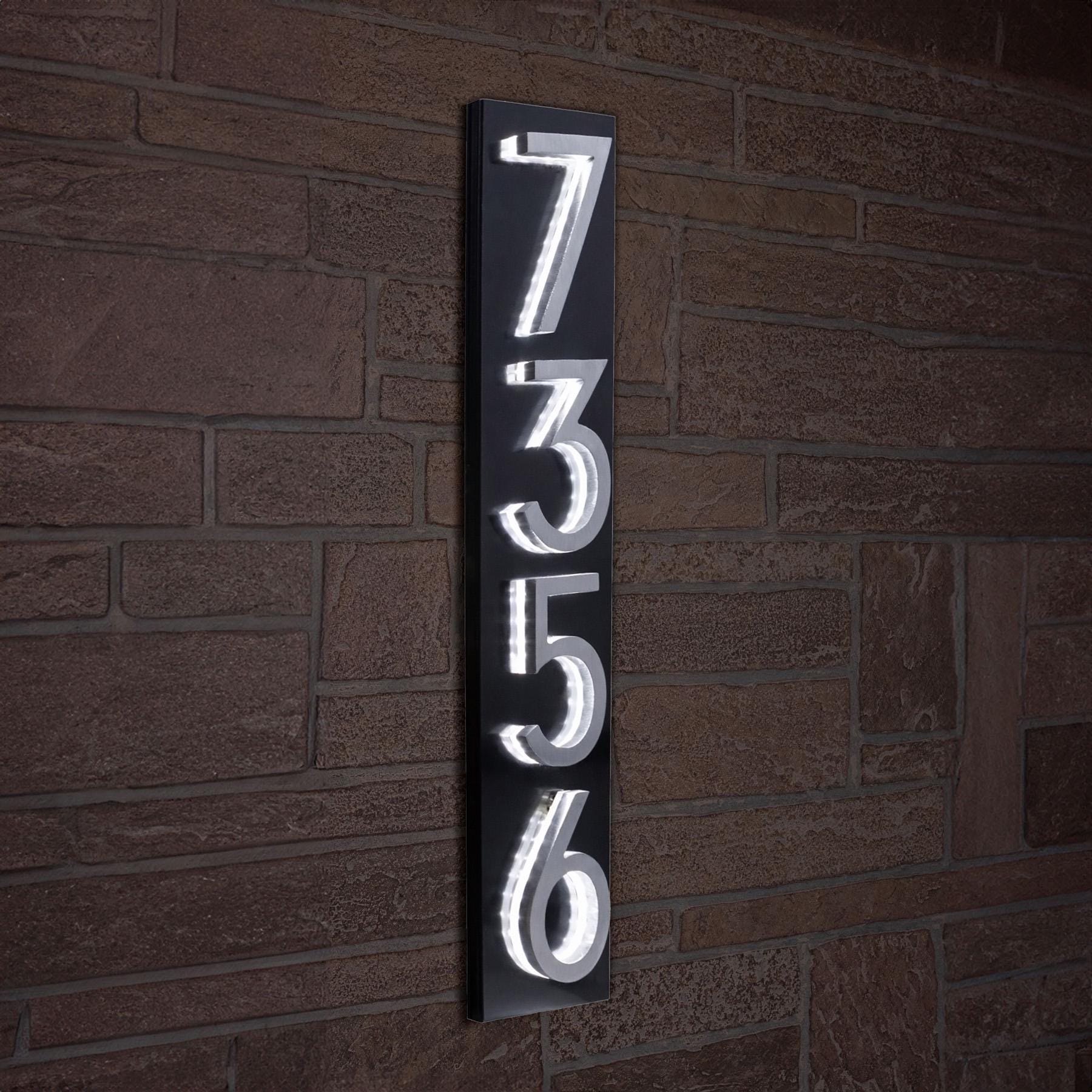 LED Address Sign, 4 Inch Numbers, 6 Inch Floating Number Address Sign ...