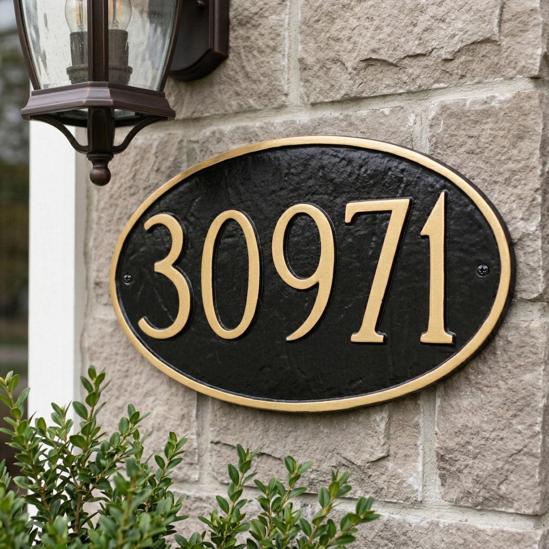 Classic Oval WALL Address Plaque Sign, One Line Address Sign, Custom ...