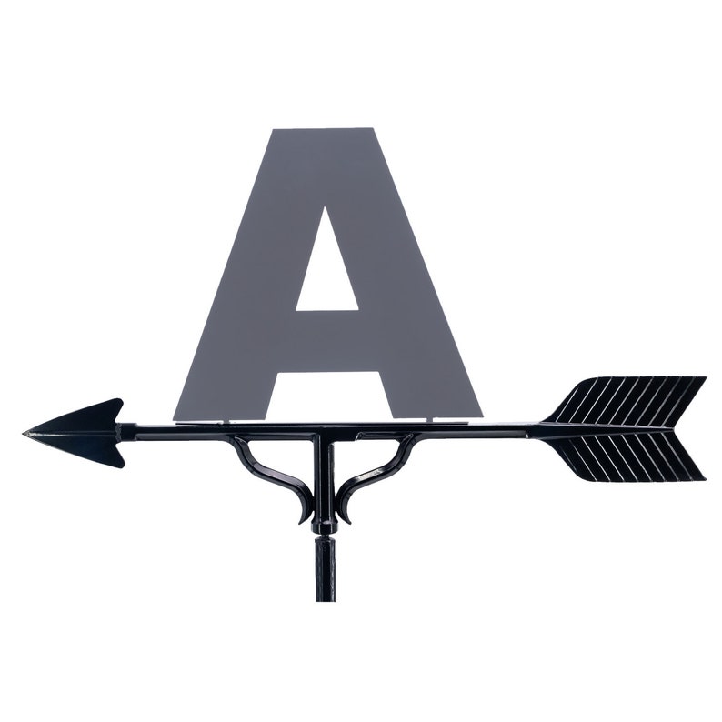 Hand Crafted Cast Metal Letter Weathervane, Roof Mount Included ...