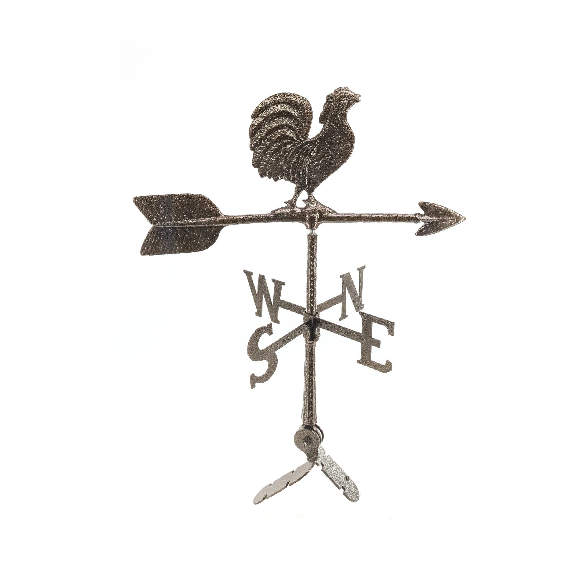 Hand Crafted Cast Metal 24'' Rooster Weathervane, Roof Mount Included ...