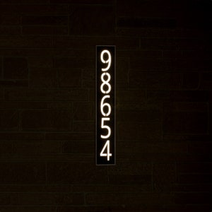 Custom Backlit LED Vertical Address Sign, LED Column House Number Sign ...