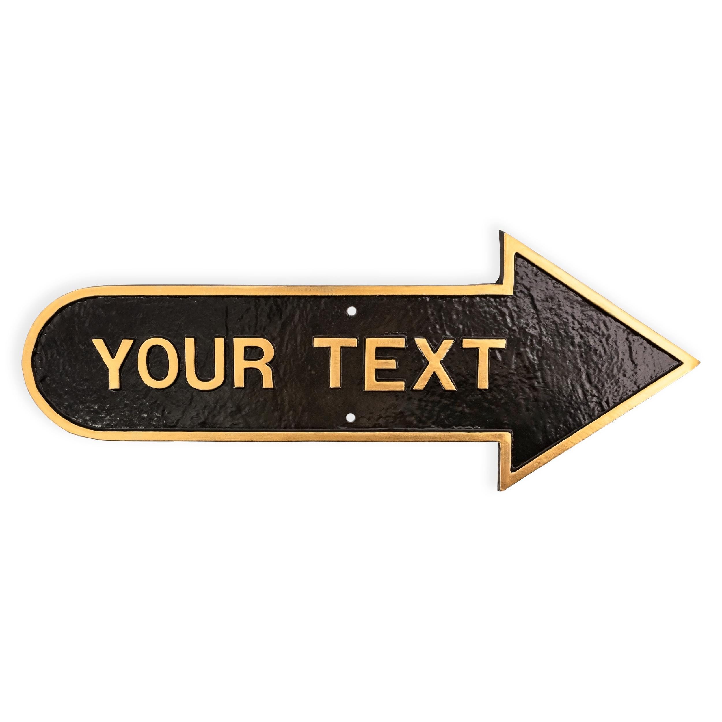 Custom Text Arrow - Left Arrow - Right Arrow - Wall Mount or Lawn Mount ...