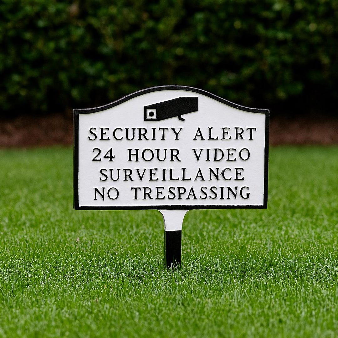 Security Alert Soft Arch LAWN or WALL Statement Plaque, Business ...