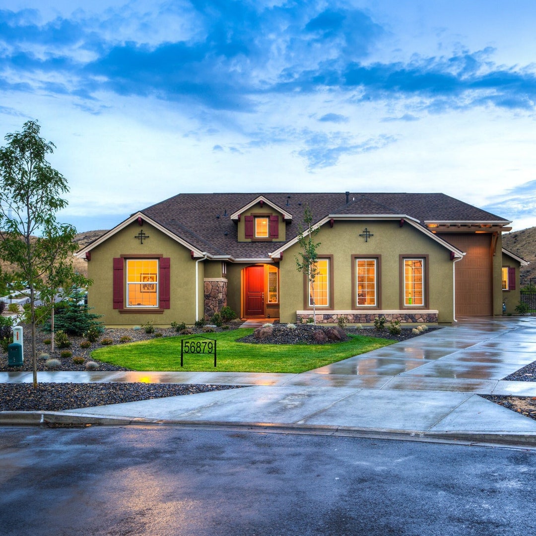 Custom House Number Arch Address Sign - Modern Metal Outdoor Address ...