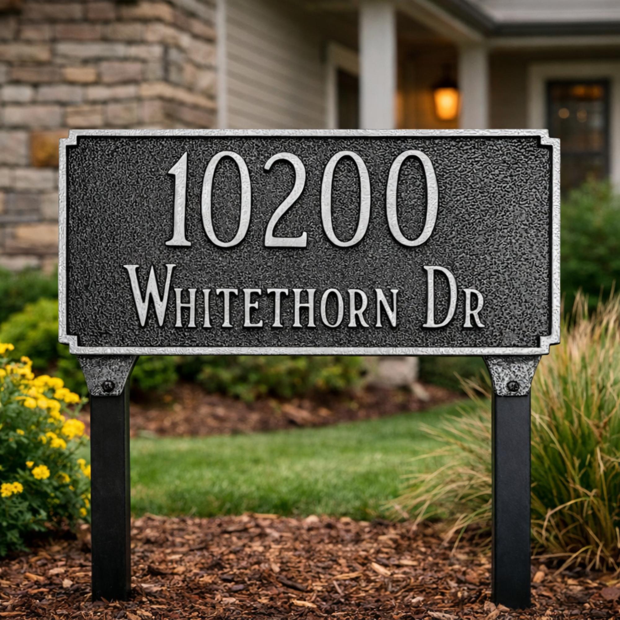 Madison Address WALL Plaque Sign, TWO Line Address Sign, Powder Coated ...