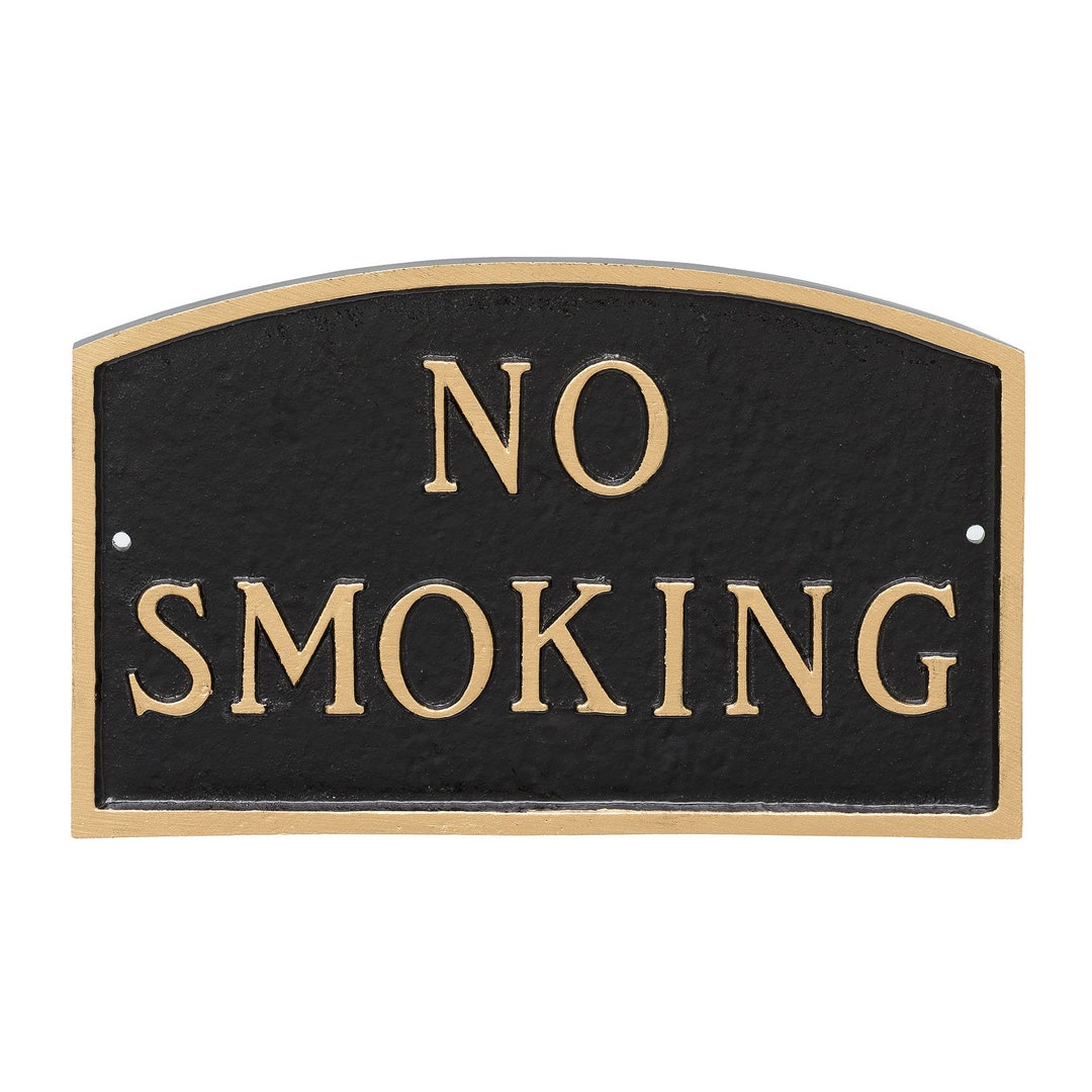 Cast Metal No Smoking Arch LAWN or WALL Statement Plaque Sign, Patio ...