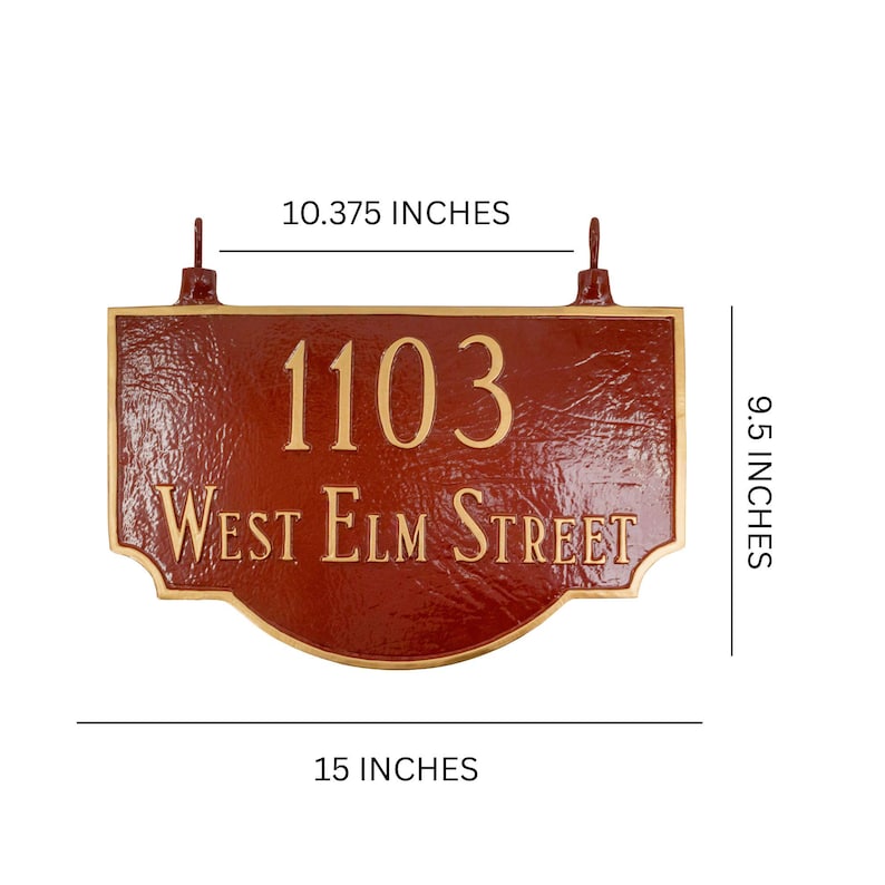 Vanderbilt Double-sided Hanging Address Plaque, Two Line Hanging ...