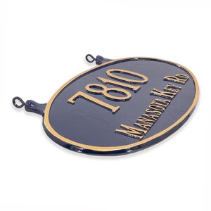 Classic Oval Double-sided Hanging Address Plaque, TWO Line Hanging ...