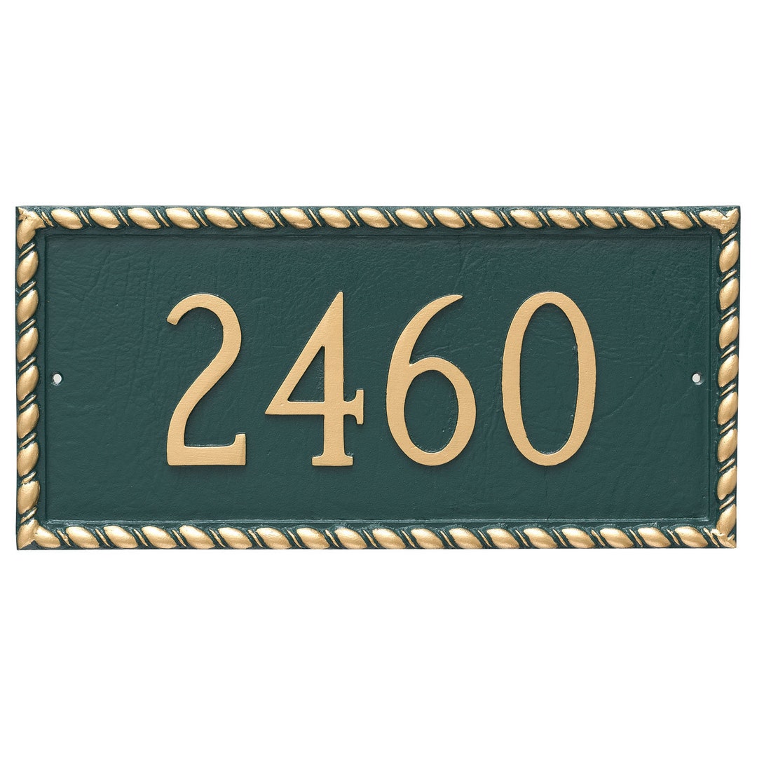 Franklin Rectangle Address Plaque, Cast Aluminum, WALL or LAWN - 26 ...