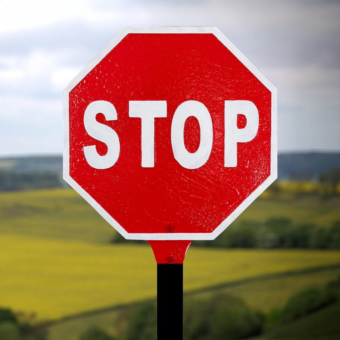 Stop Sign - Cast Metal Stop Sign - High Quality Stop Sign - WALL or ...