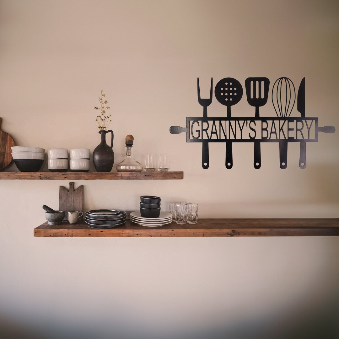 Kitchen Wall Decor - Custom Name Kitchen Wall Decoration - 14 Color ...