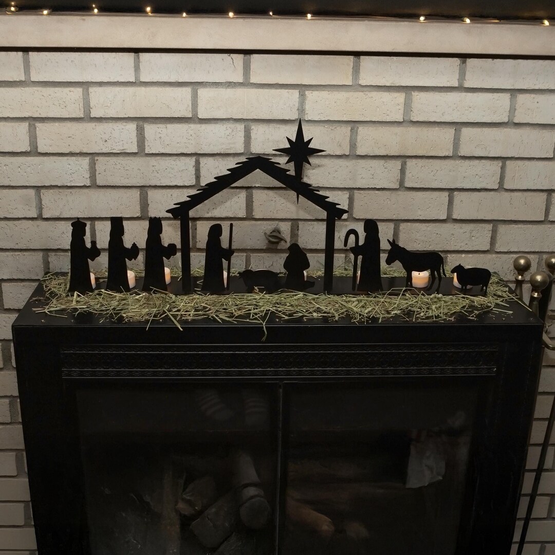 Nativity Scene Tea Light Holder, Metal Nativity Scene, Christmas Metal ...