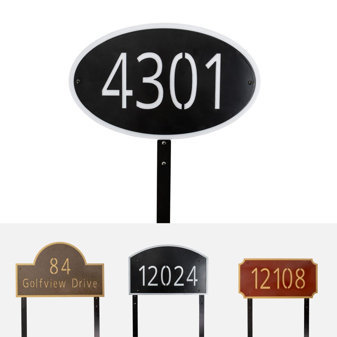 Double Sided Address Sign - Two-sided Lawn House Number Plaque - 26 ...