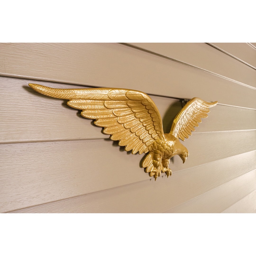 24'' Wall Eagle, Cast Metal Patriotic Eagle, Wall Hanging American ...