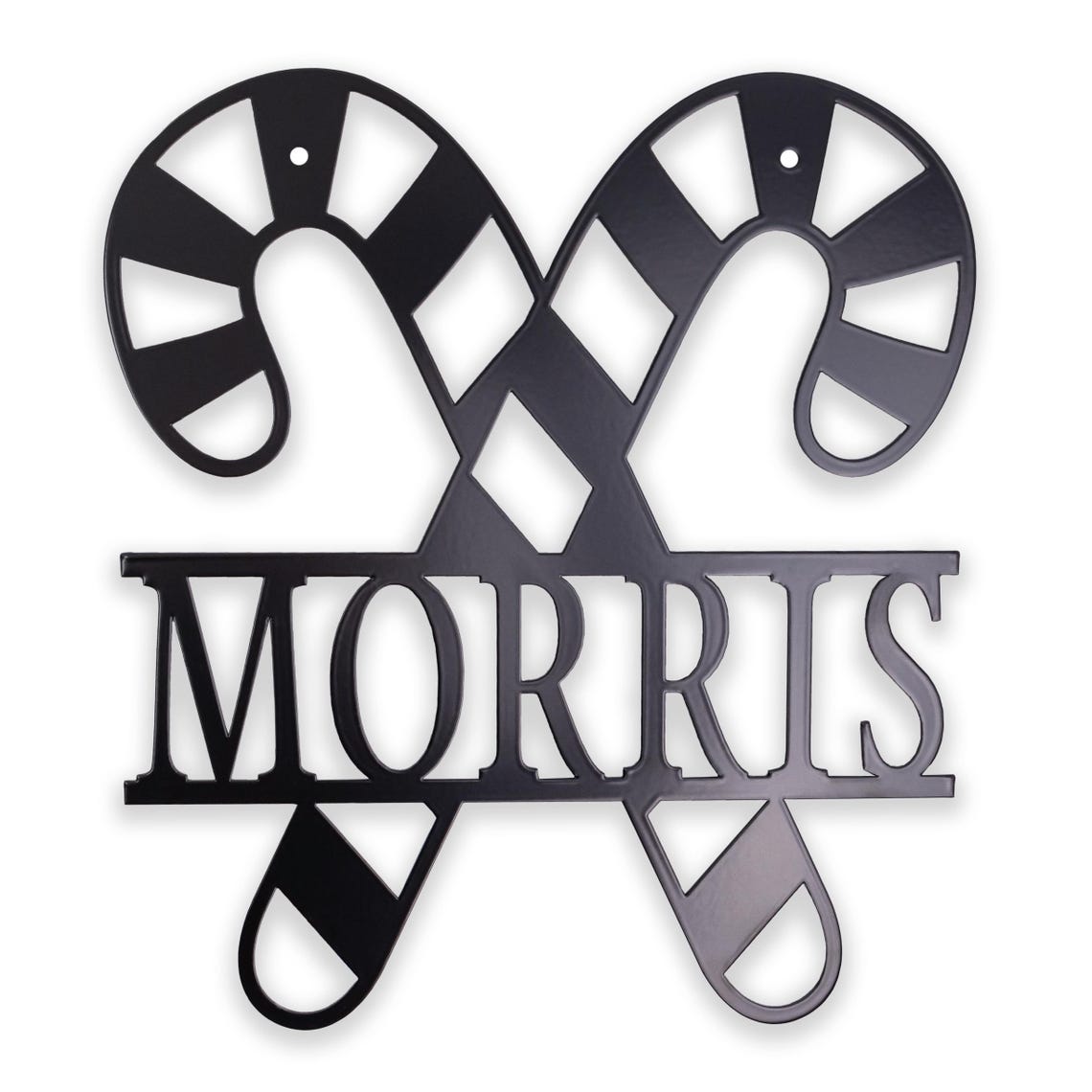 Christmas Candy Cane Monogram Metal Wall Art, Christmas Gift, Christmas ...