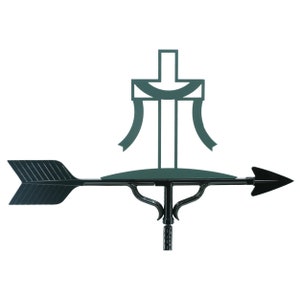 Deluxe Cross Weathervane, 14 Colors Available, Roof Mount Included ...