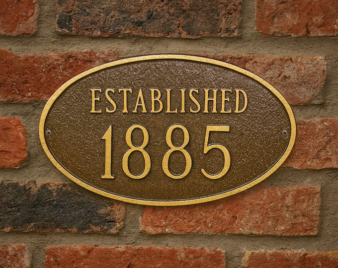 House or Business Year Established/circa/built Placard Sign / Custom ...