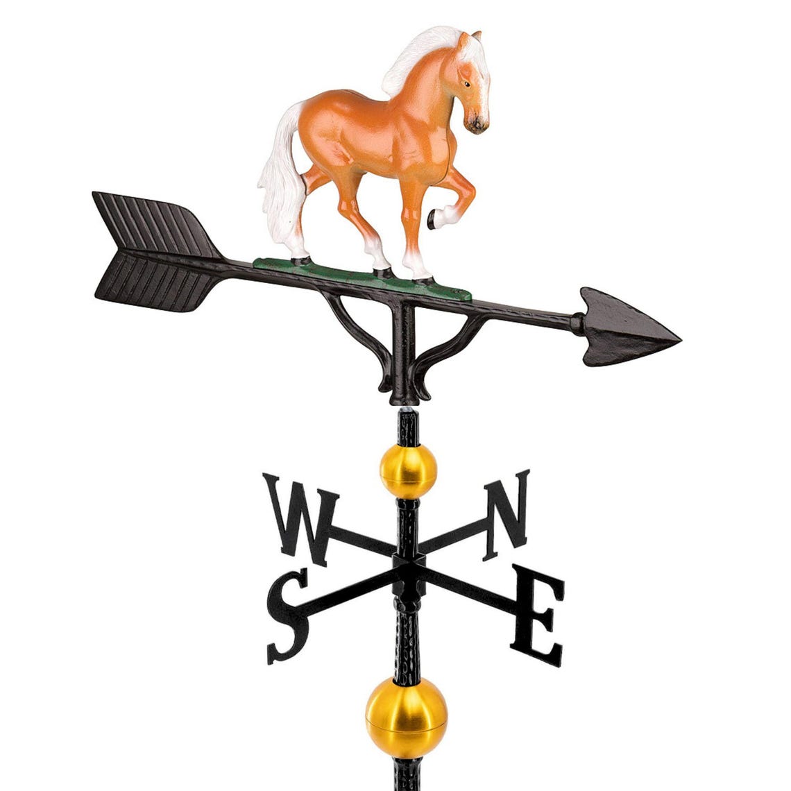 Hand Crafted Cast Metal Deluxe Horse Weathervane, Includes Roof Mount ...