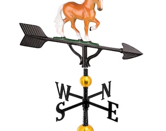 Hand Crafted Cast Metal Horse Weathervane, Includes Roof Mount, Accent ...