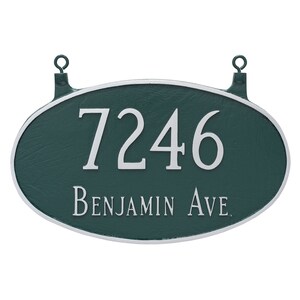 Classic Oval Double-sided Hanging Address Plaque, TWO Line Hanging ...