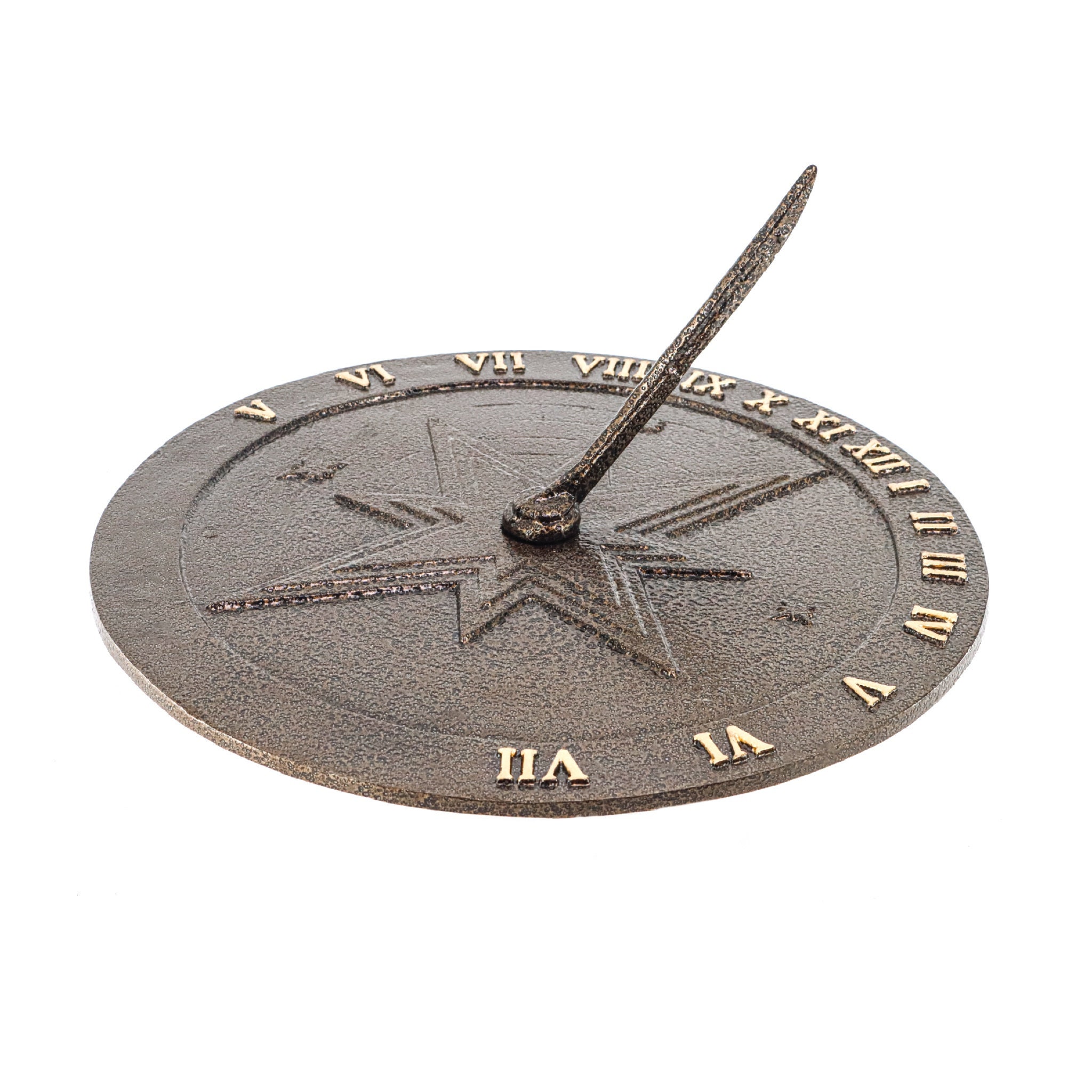 Cast Metal Roman Sundial, Elegant Garden Decor, Timekeeping Metal Art ...