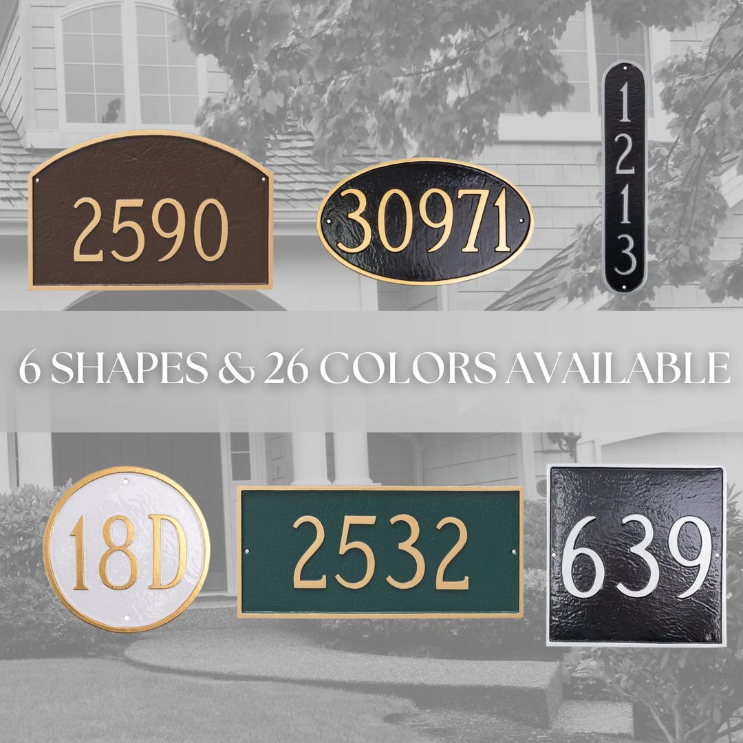 Classic Address Sign - 26 Colors - 6 Shapes - Oval Address Sign ...