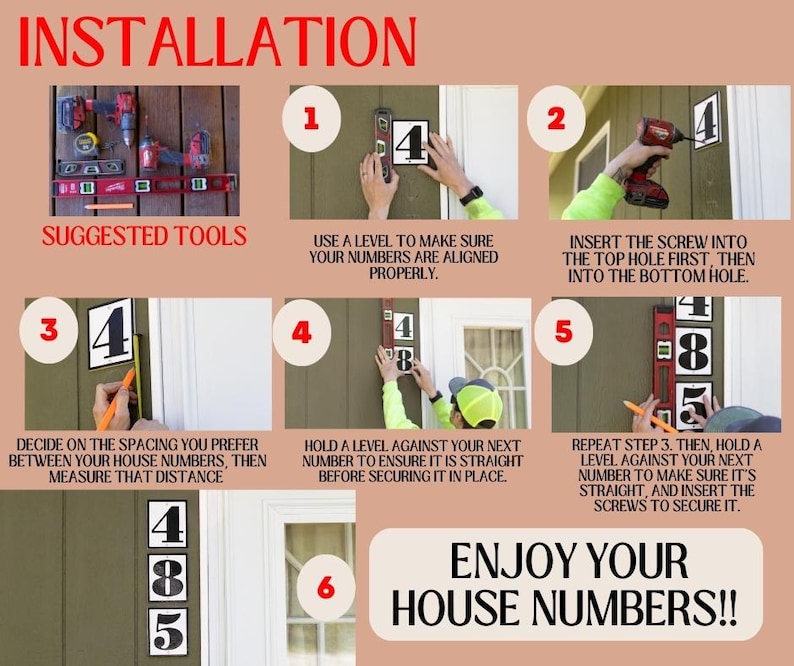 Mid Century Metal House Numbers - Neo-retro Style House Numbers - Mid ...