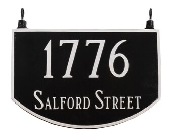 Classic Oval Double-sided Hanging Address Plaque, ONE Line Hanging ...