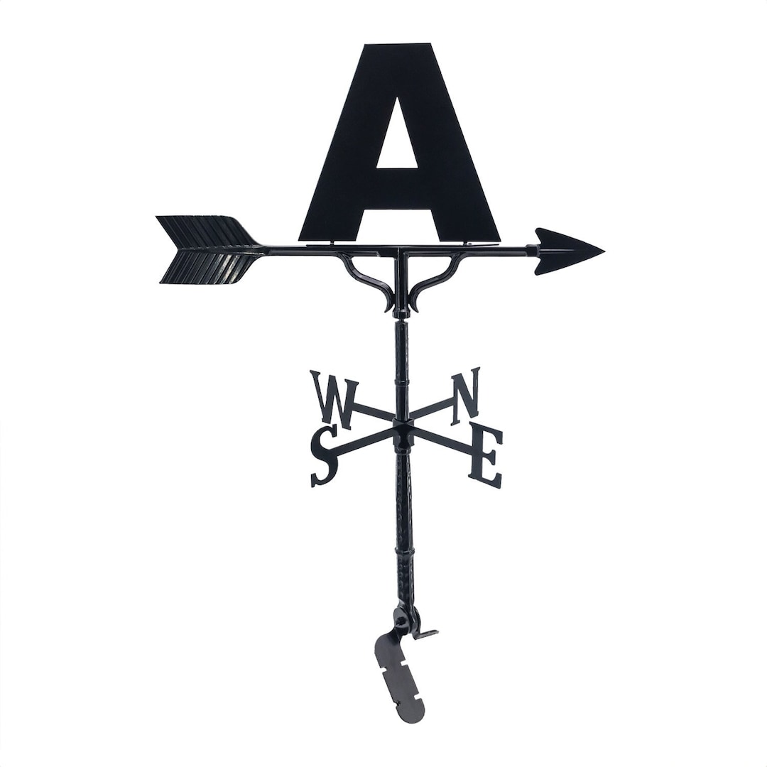 Hand Crafted Cast Metal Letter Weathervane, Roof Mount Included ...