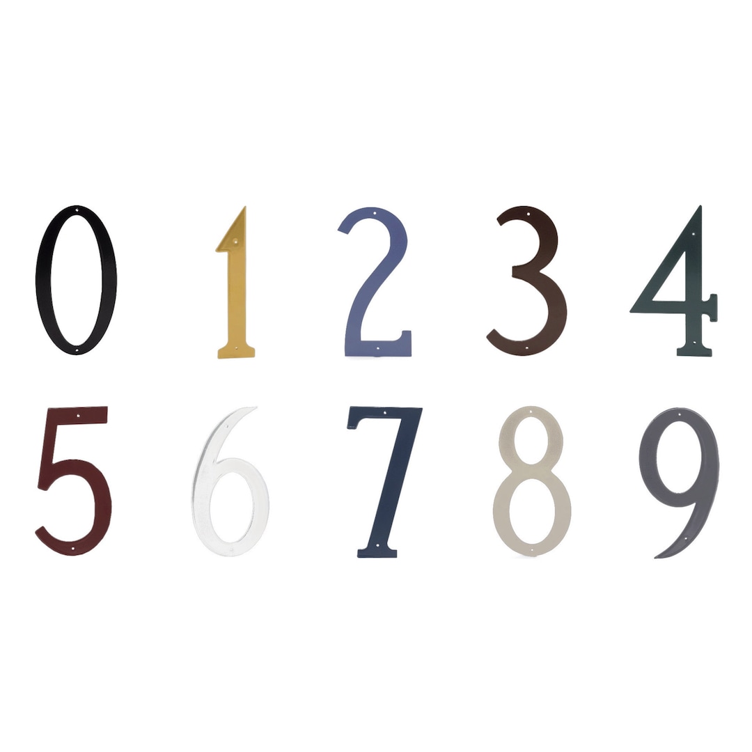 6 Inch Standard House Numbers, Precision Cut Rust Proof Aluminum With ...