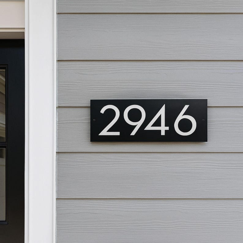 Modern Address Sign, 3 Inch Floating Number Address Sign, Horizontal ...