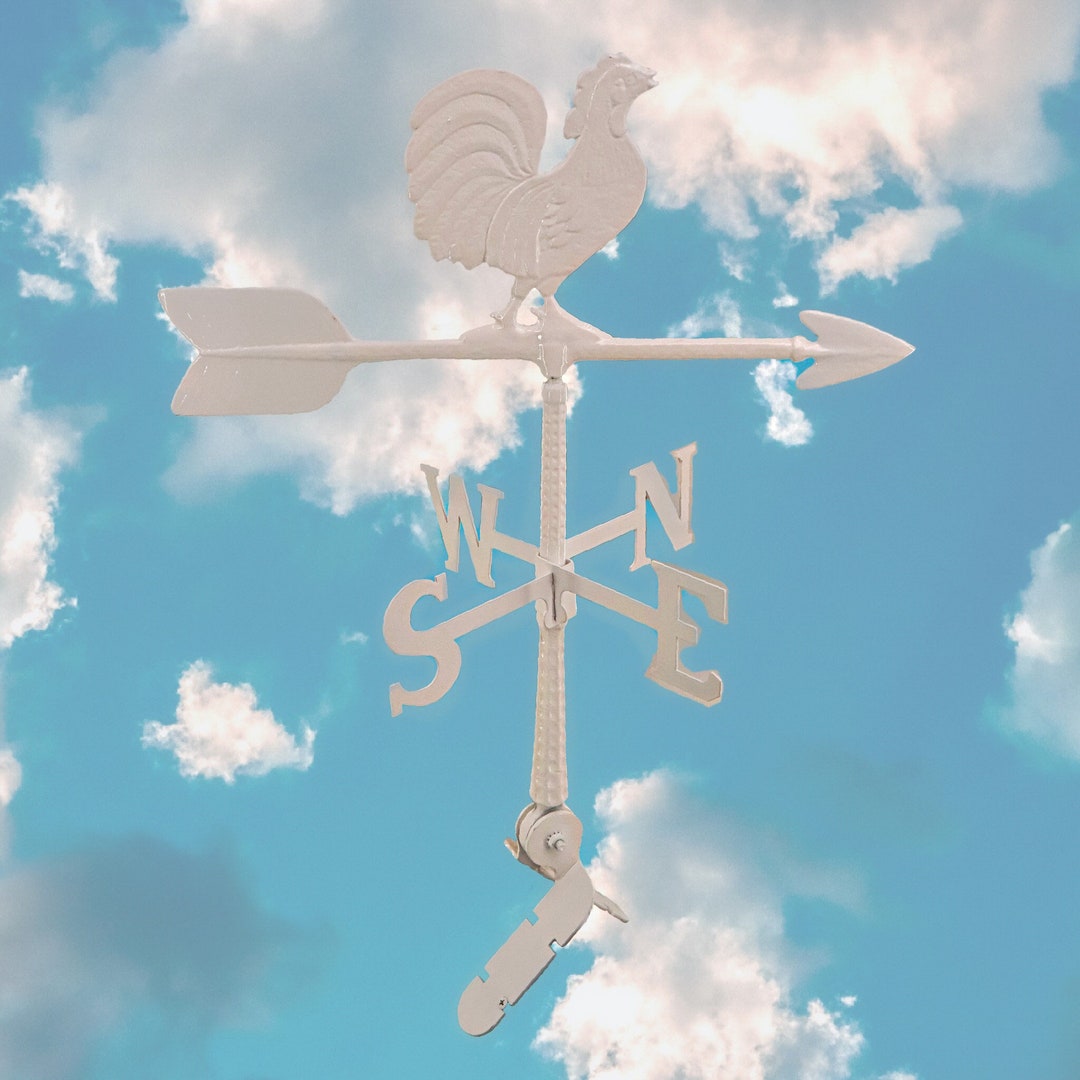 Hand Crafted Cast Metal 24'' Rooster Weathervane, Roof Mount Included ...