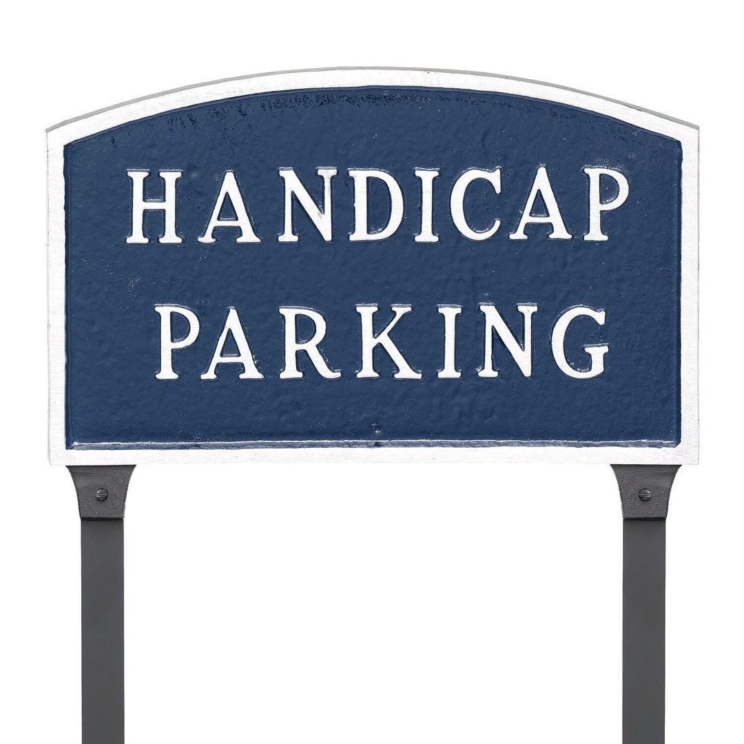 Cast Metal Handicap Parking Arch WALL or LAWN Statement Plaque Sign ...