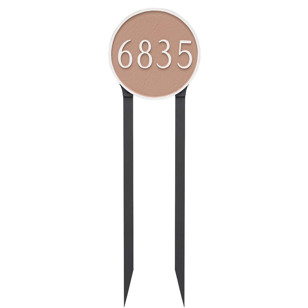 Circle Address LAWN Plaque Sign, One Line Address Sign, Powder Coated ...