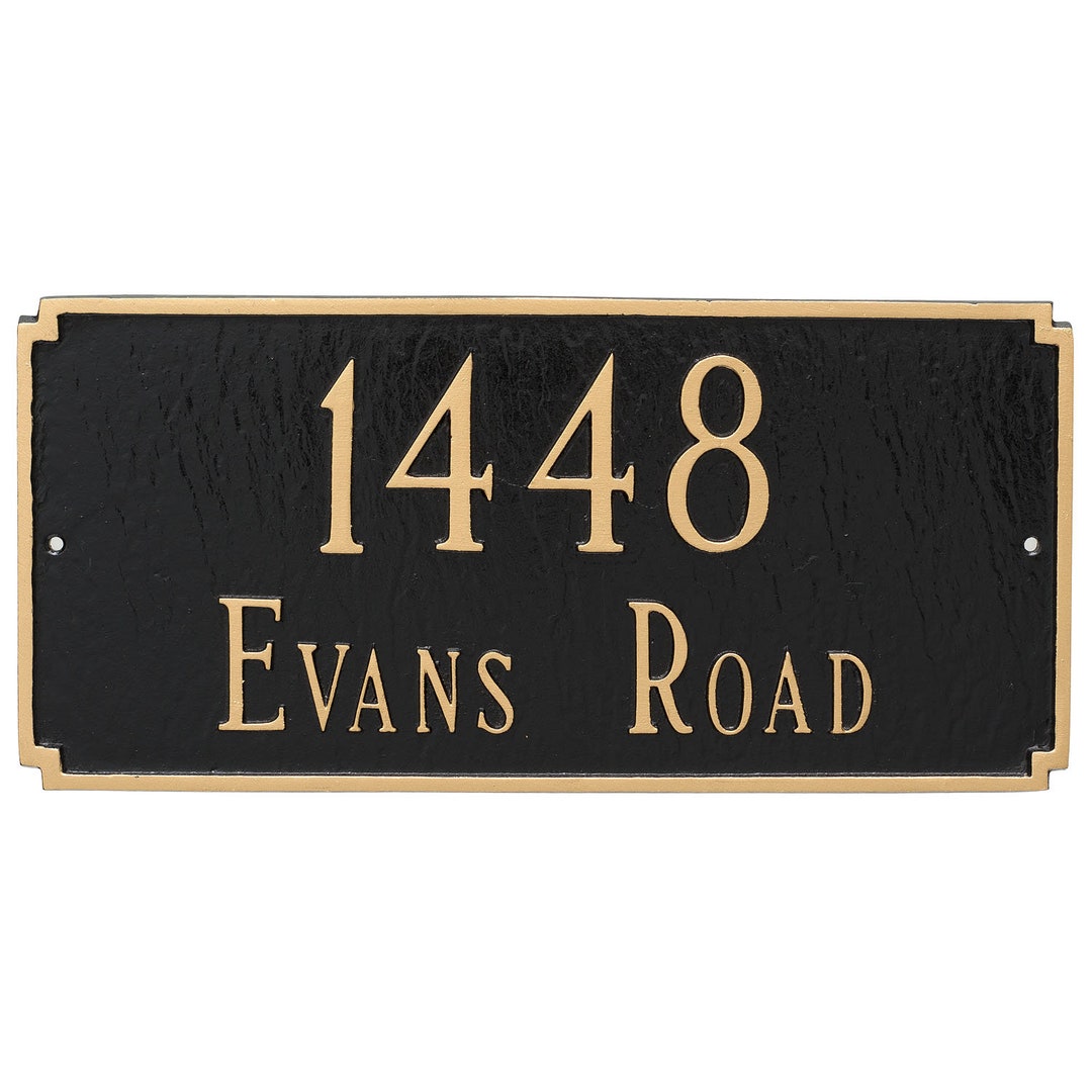 Madison Address WALL Plaque Sign, TWO Line Address Sign, Powder Coated ...