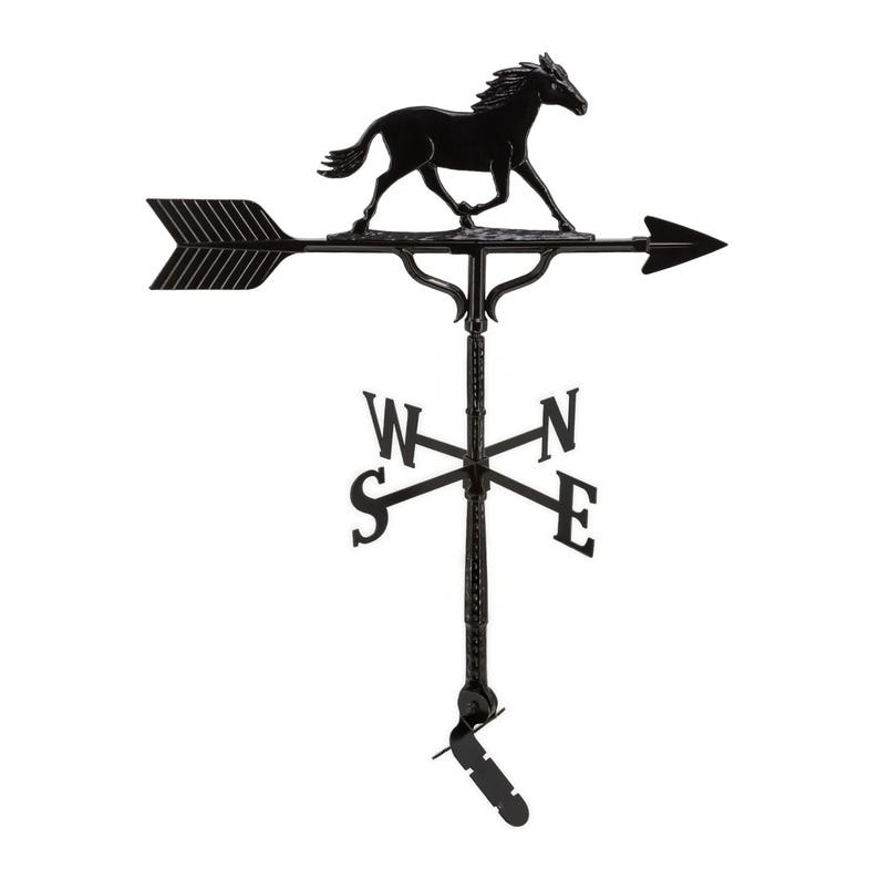 Hand Crafted Cast Metal Horse Weathervane, Includes Roof Mount, Accent ...