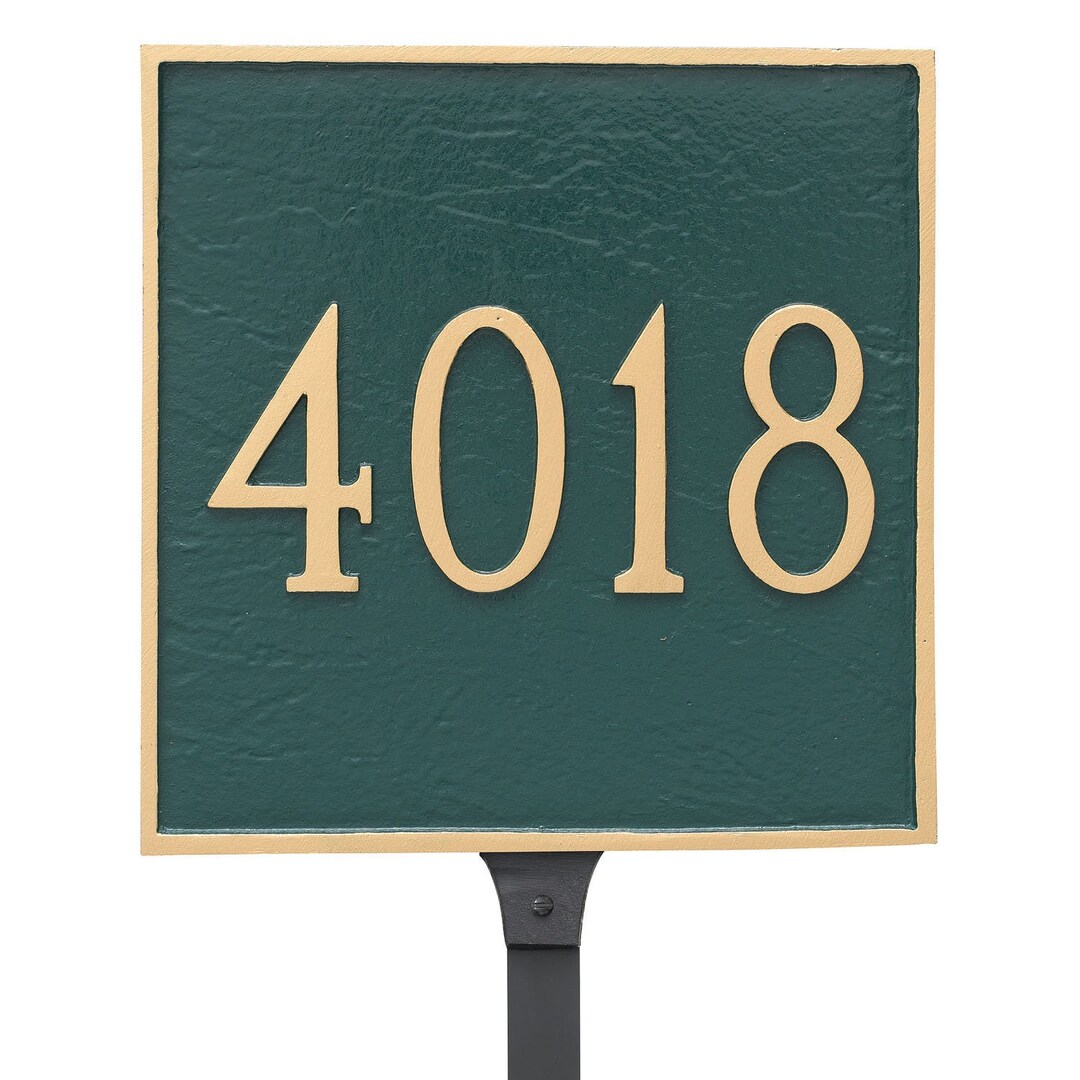 Classic Square Standard One Line Address Sign, LAWN Address Plaque Sign ...