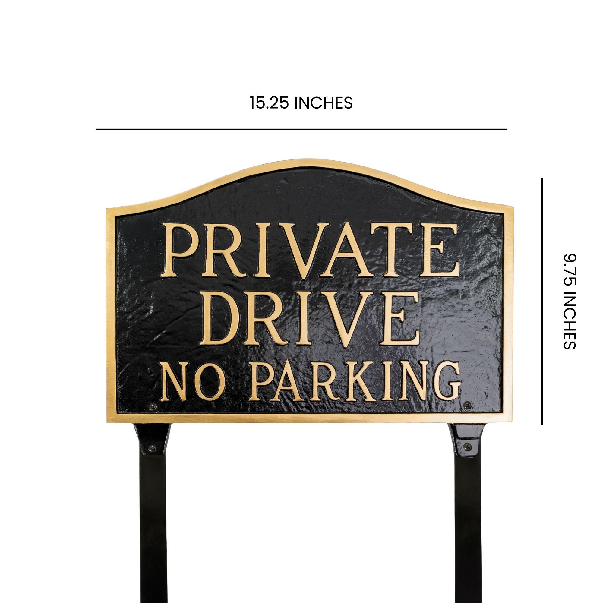 Private Drive No Parking Arch Yard Statement Plaque Sign, Metal Decor ...