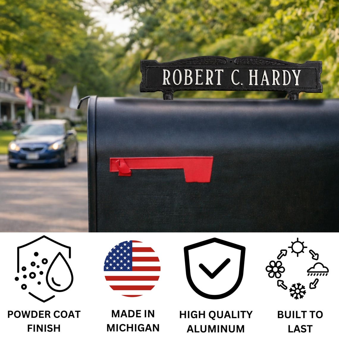 Mailbox Address Sign, Two Sided Mailbox Sign, Solid Metal Address Sign ...