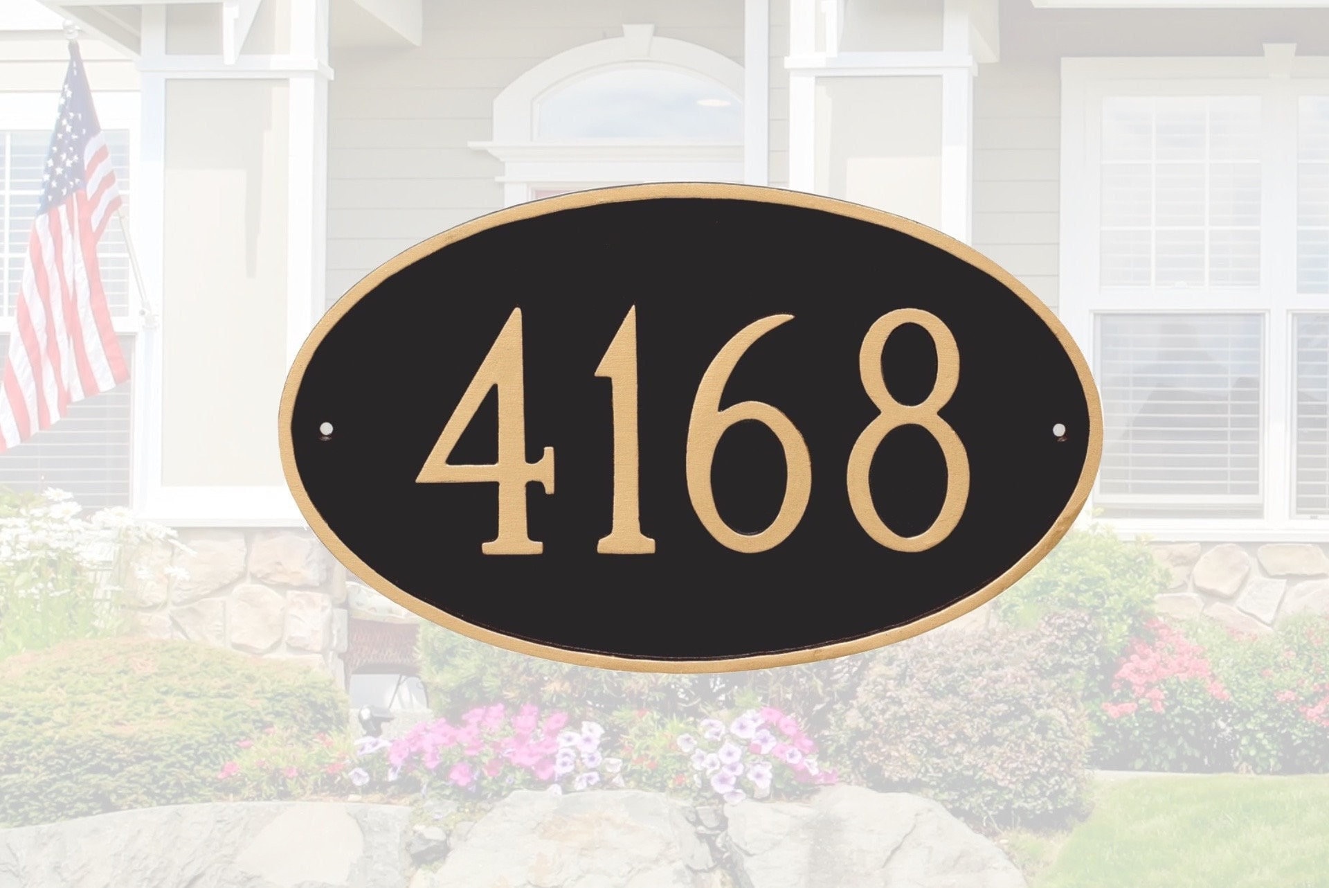 Classic Oval WALL Address Plaque Sign One Line Address Sign - Etsy