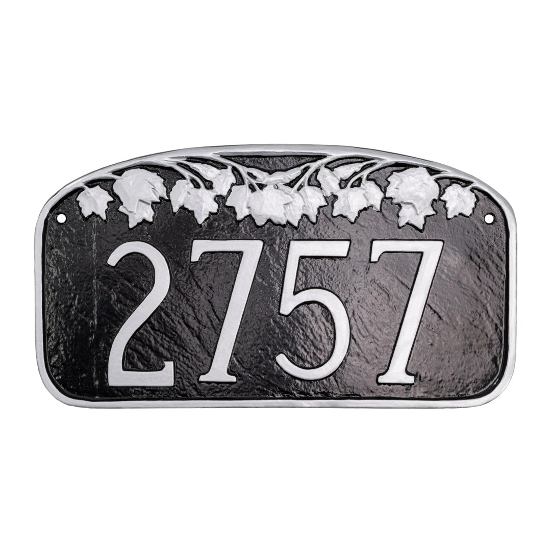 Maple Leaf Address Sign, Address Sign for Yard, WALL or LAWN Sign, Cast ...